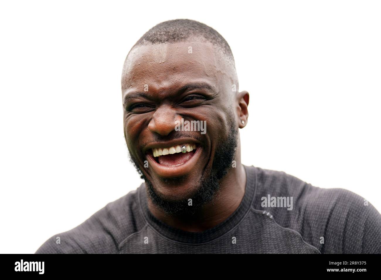 Efe Obada from the NFL team Washington Commanders reacts during of a ...