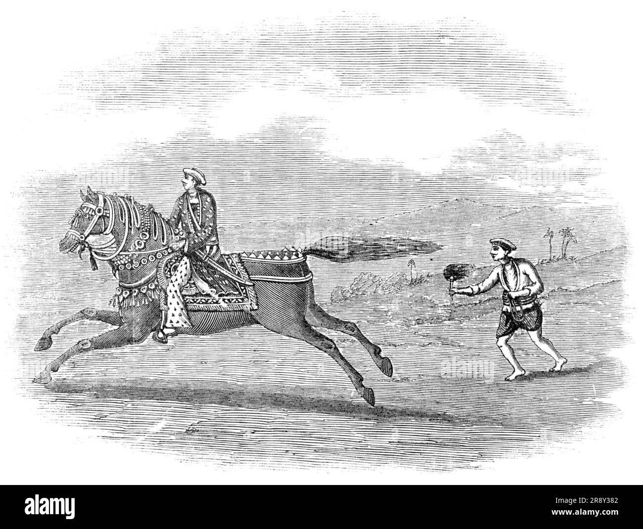 Indian groom riding horse Black and White Stock Photos & Images - Alamy