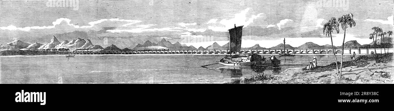 Viaduct on the Madras Railway across the River Poiney, in Arcot, 1857 ...
