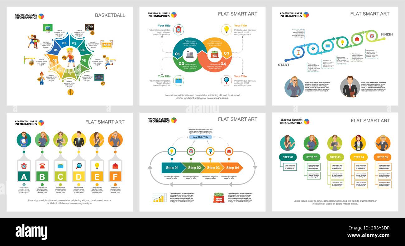 Colorful business planning infographic charts set Stock Vector Image ...