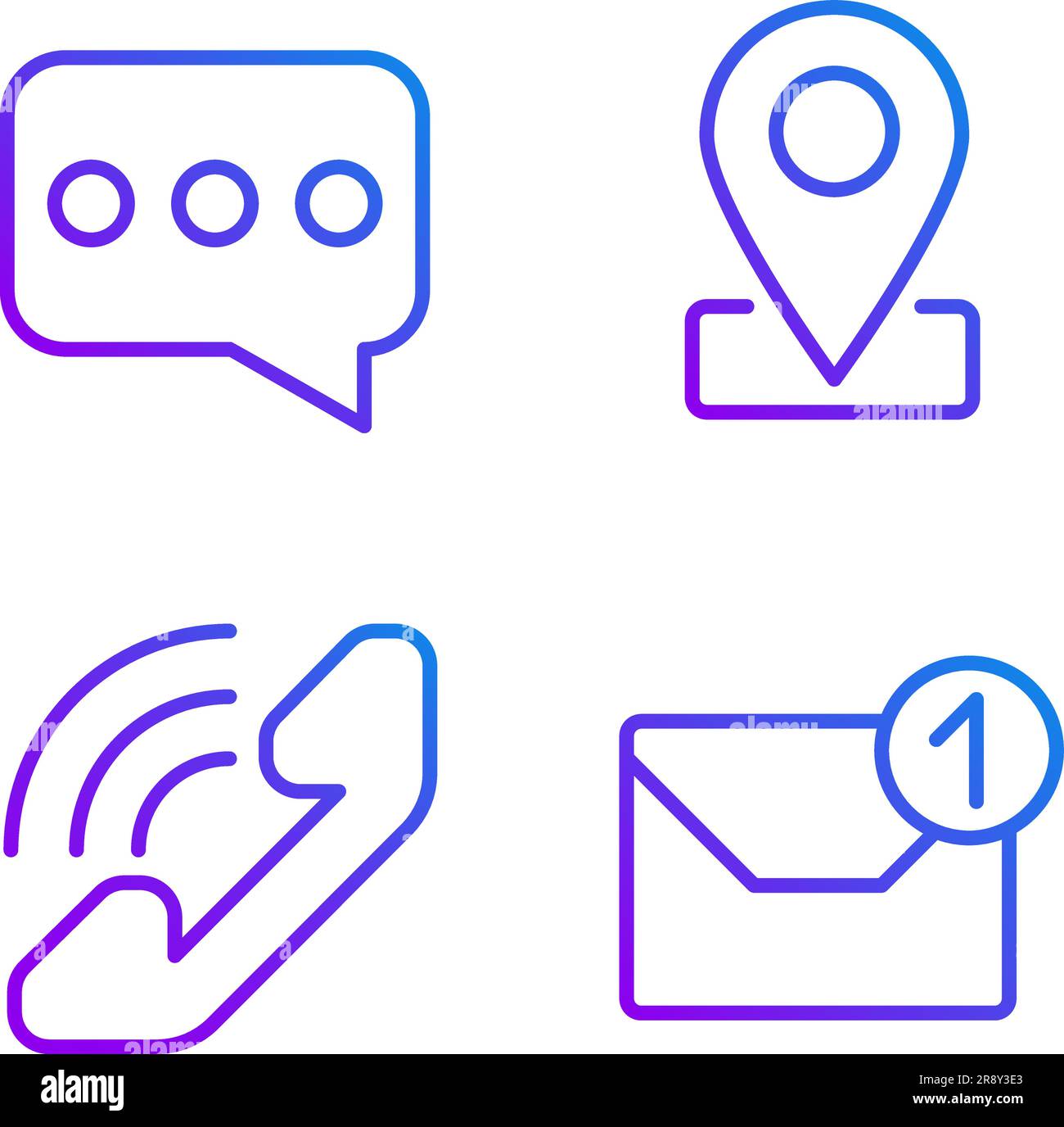 Communication channels pixel perfect gradient linear vector icons set ...