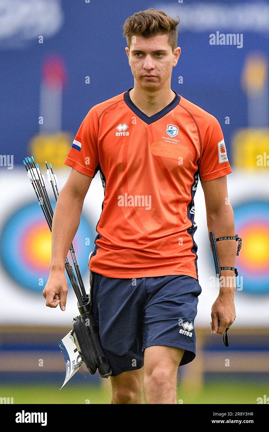 KRAKOW, - JUNE 23: Senna Roos of the Netherlands competing on Archery ...
