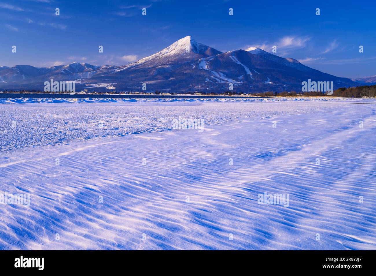 Mt. Bandai and Lake Inawashiro Stock Photo - Alamy