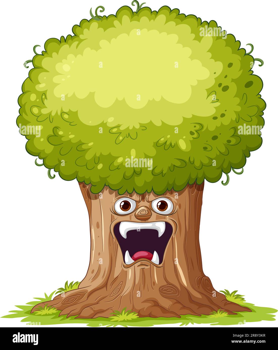 An evil monster tree cartoon illustration Stock Vector Image & Art - Alamy