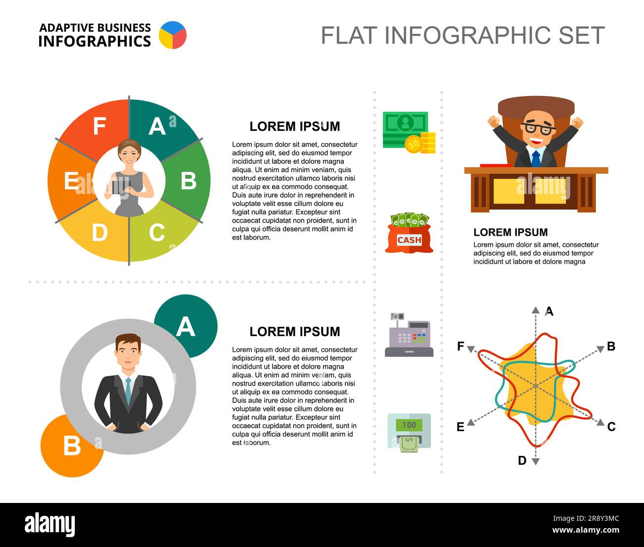 Financial radar chart template for presentation Stock Vector Image ...
