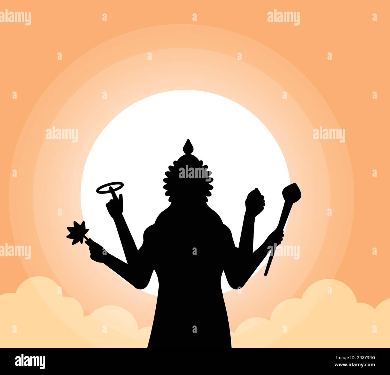 indian god lord vishnu. ethnic deity of Hinduism mythology. vector illustration design Stock ...