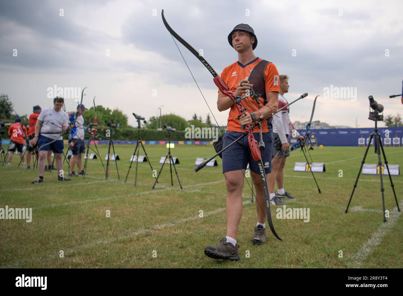 KRAKOW, - JUNE 23: Steve Wijler of the Netherlands competing on Archery ...