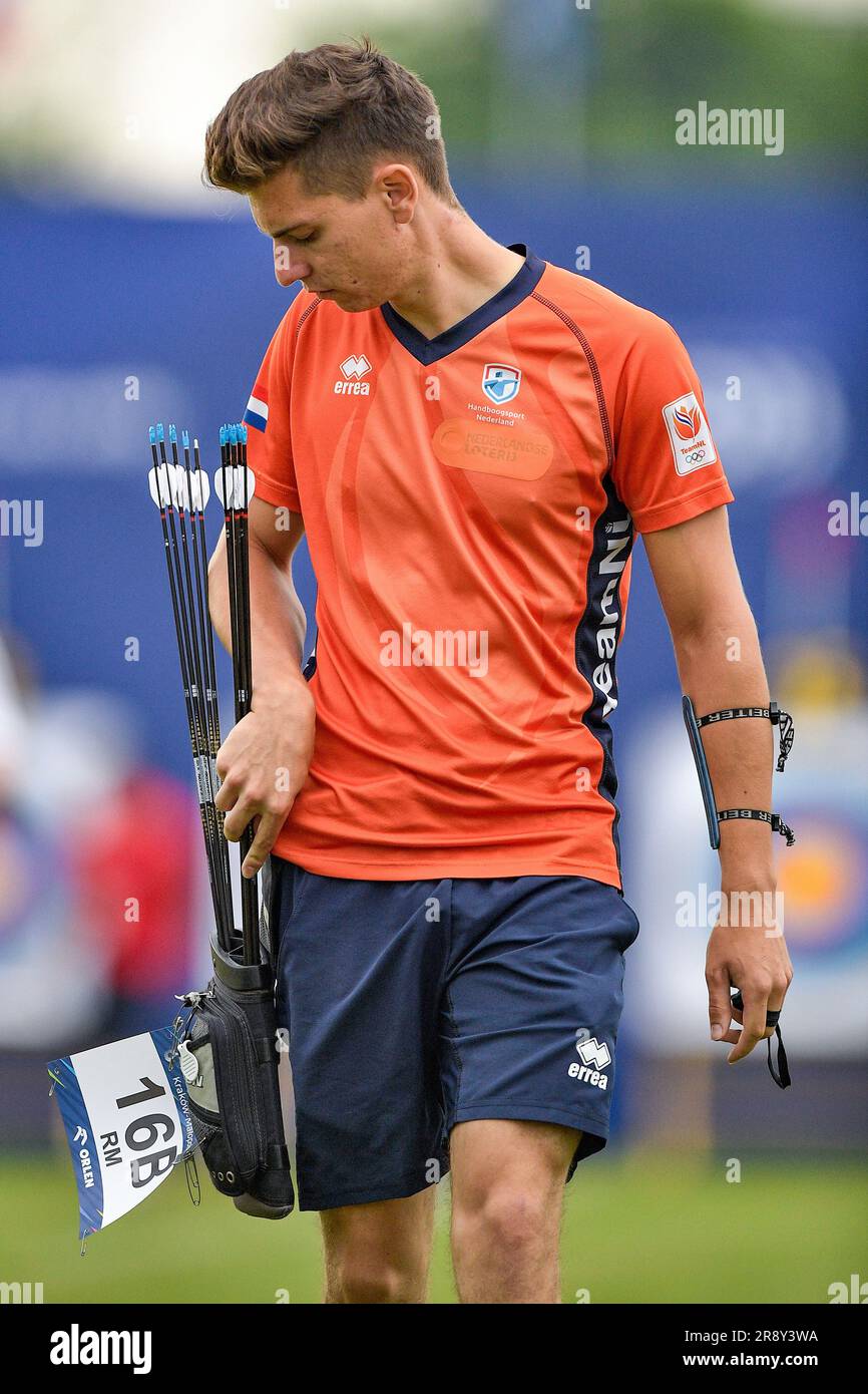 KRAKOW, - JUNE 23: Senna Roos of the Netherlands competing on Archery ...