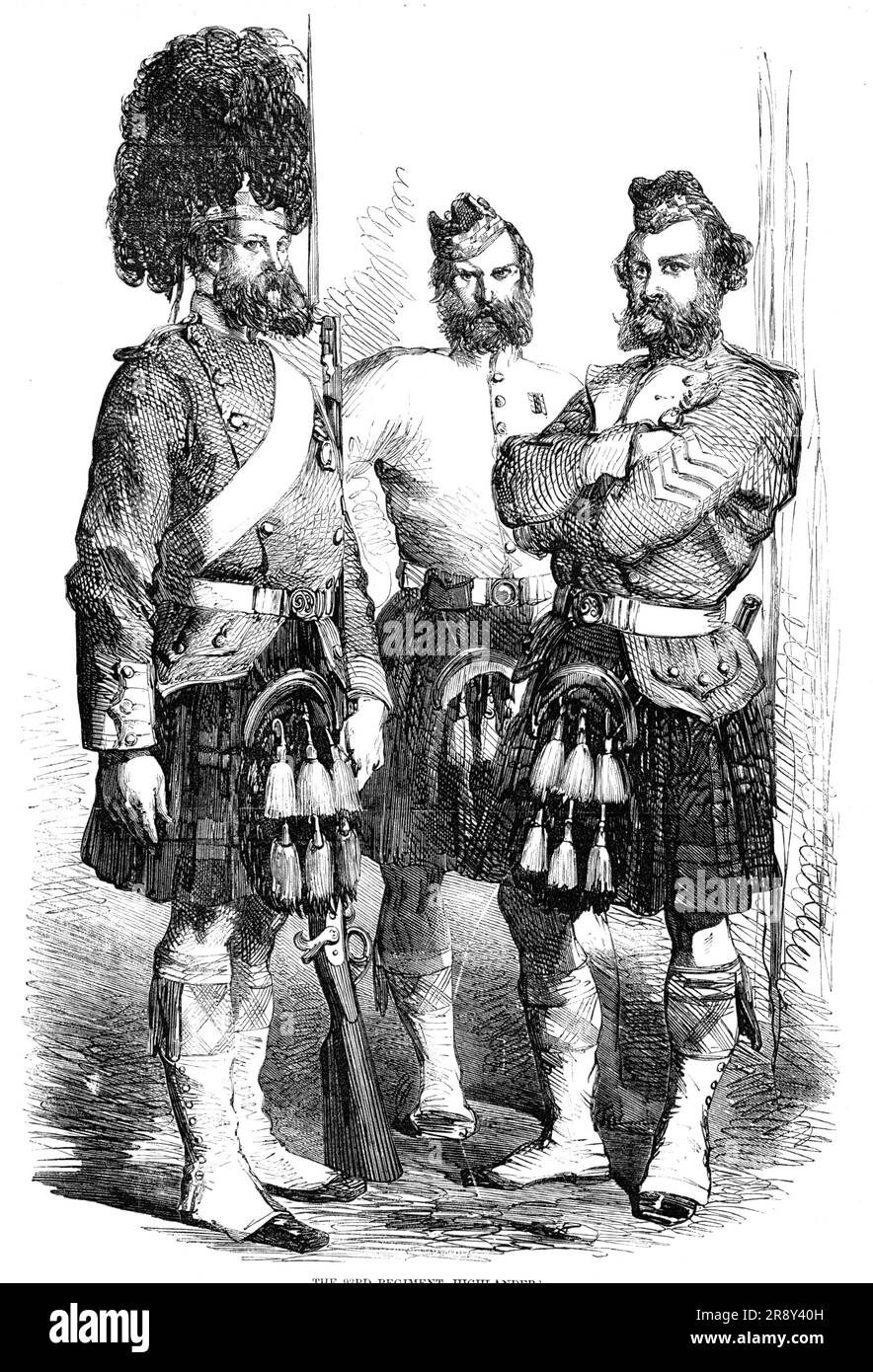 The 93rd Regiment, Highlanders, 1857. Scots soldiers in traditional ...