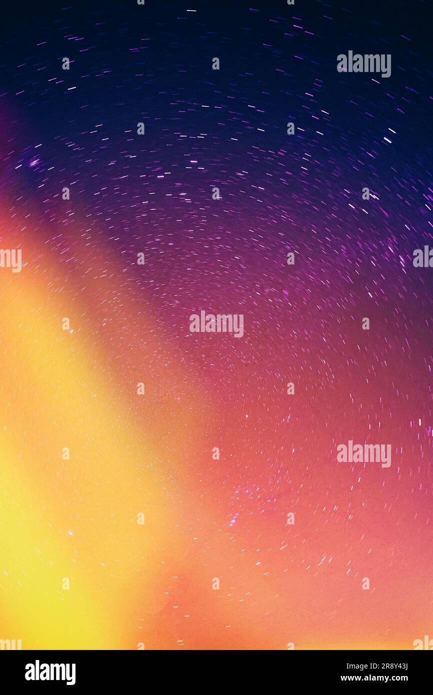 Colourful Night Starry Sky Gradient. Night Dark Blue Sky Glowing Stars ...