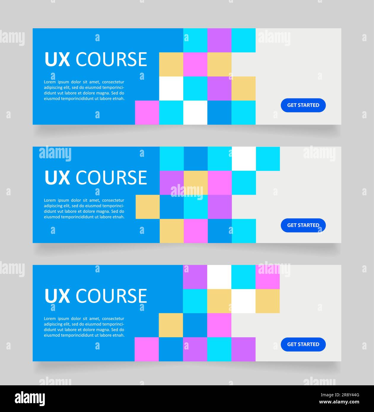 Online school of ux design web banner design template Stock Vector ...