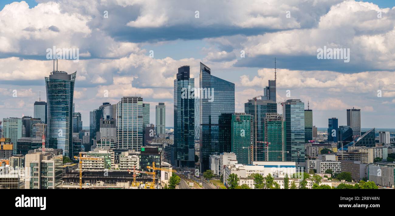 Aerial panorama downtown glass skyscrapers hi-res stock photography and ...