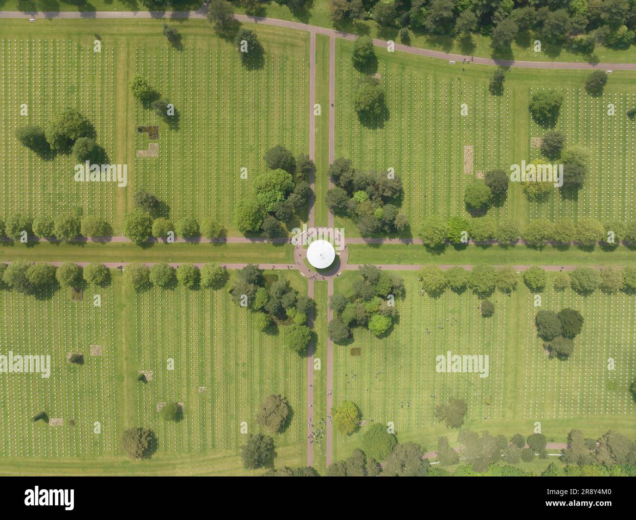 Aerial drone photo of the American ww2 cemetery at Normandy Stock Photo ...