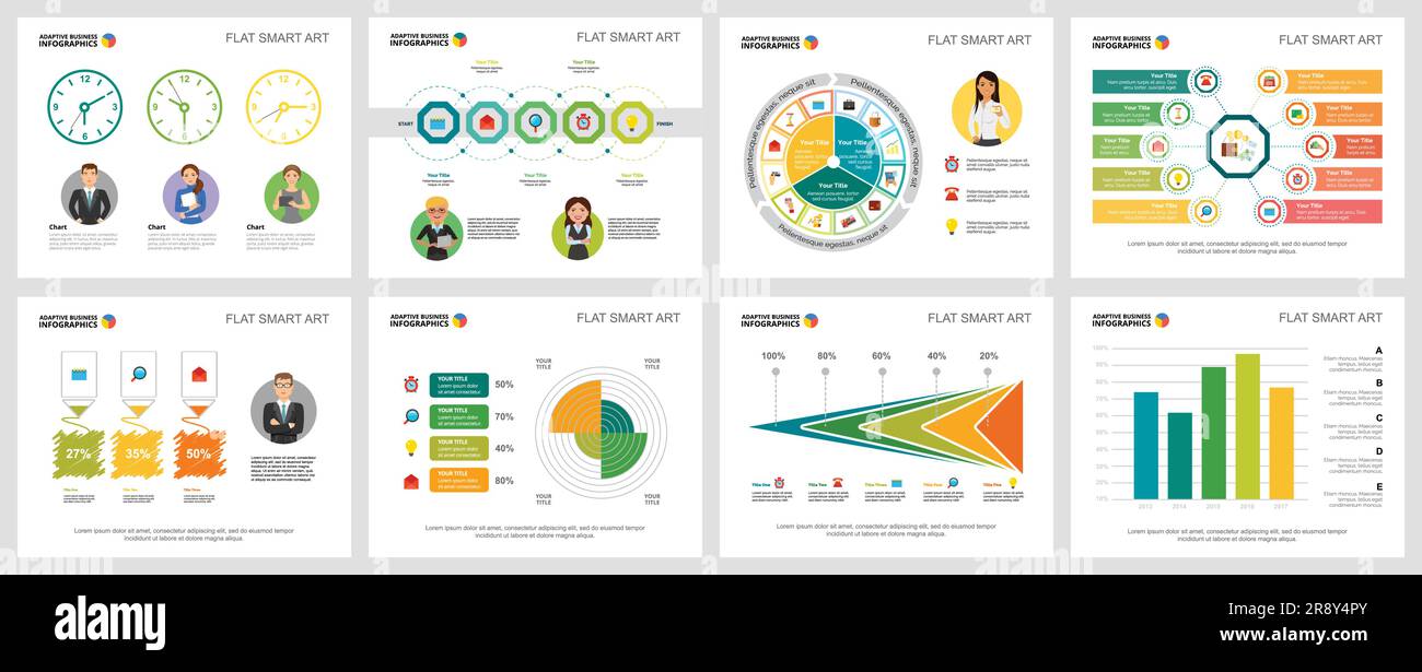 Colorful analysis or statistics concept infographic charts set Stock ...