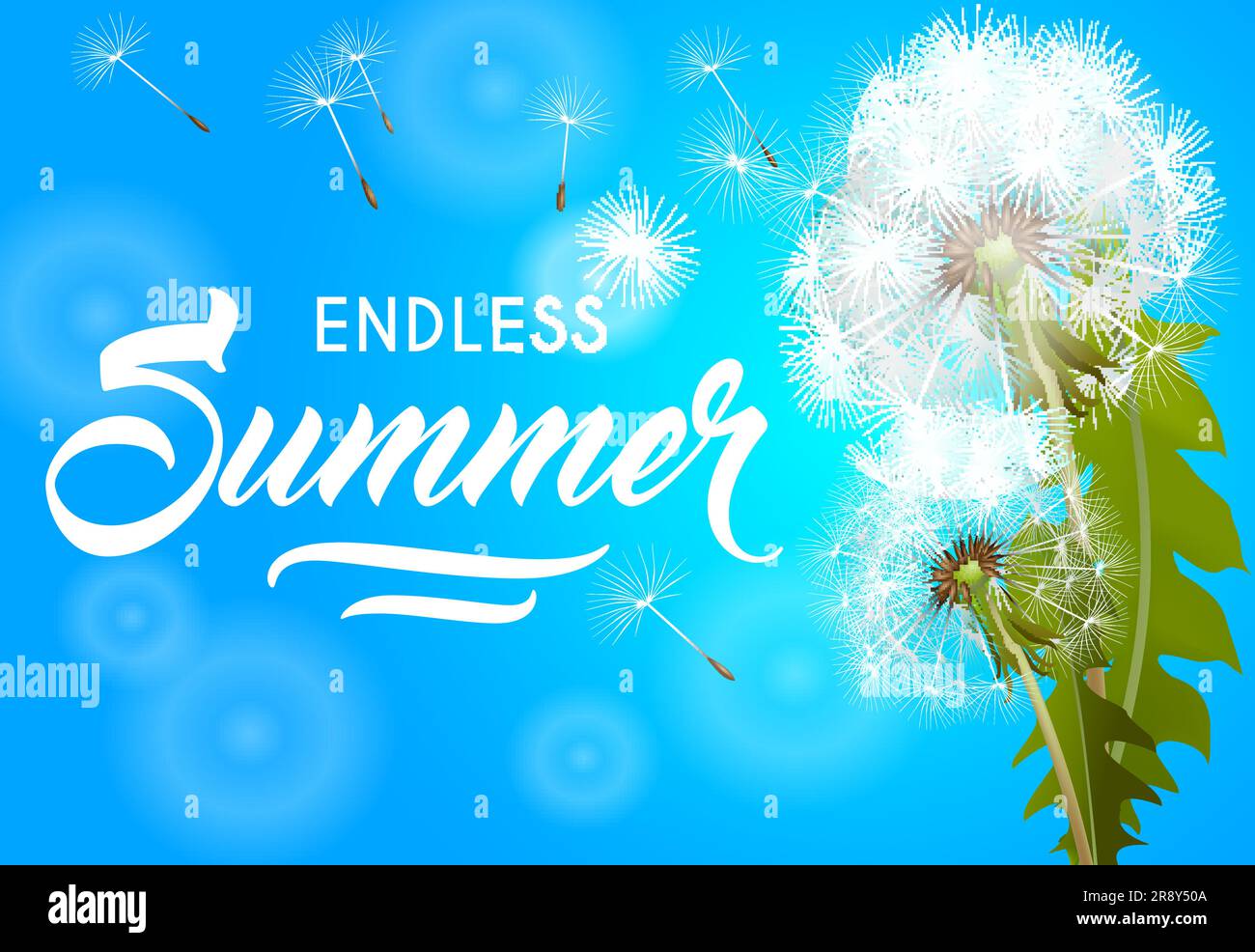 Endless summer banner design with blowing dandelion Stock Vector Image ...