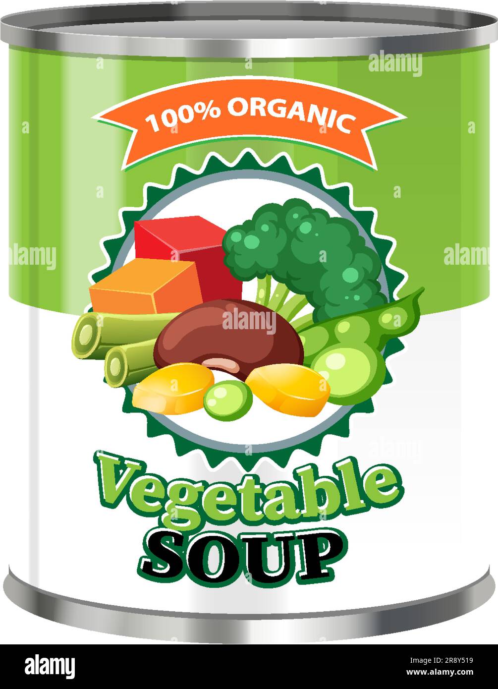 Vegetable Soup in Food Can Vector illustration Stock Vector Image & Art ...