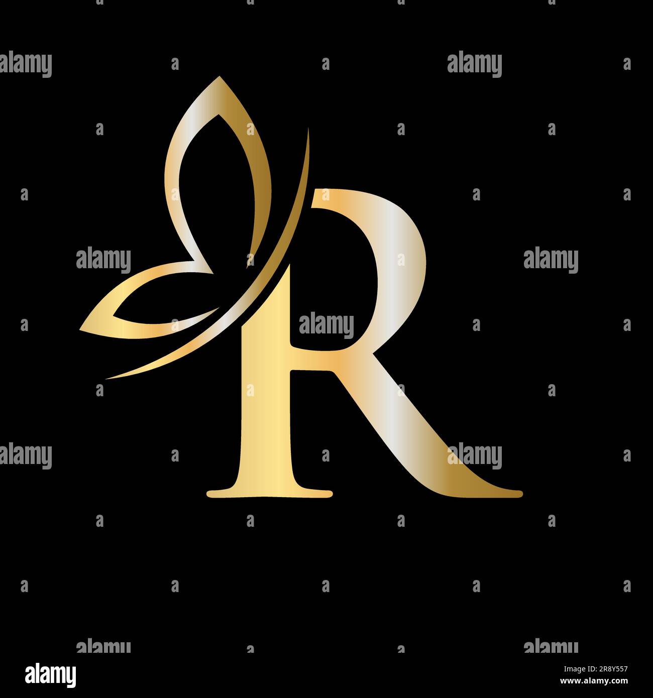 Letter R Butterfly Logo Concept For Luxury, Beauty, Spa and Fashion ...