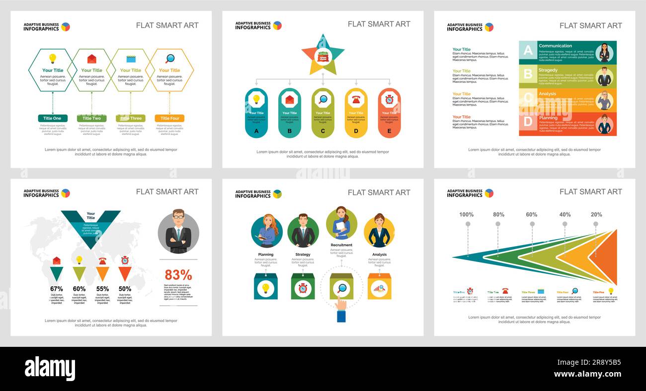 Colorful research or teamwork concept infographic charts set Stock ...