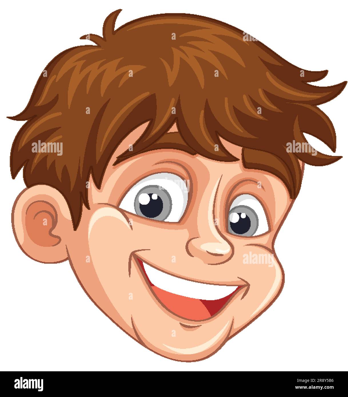 Cheerful Boy with Positive Expression Cartoon illustration Stock Vector ...