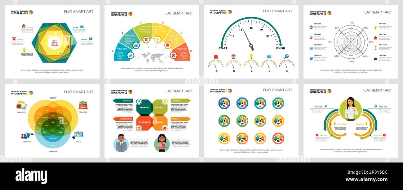 Colorful promotion or training concept infographic charts set Stock ...