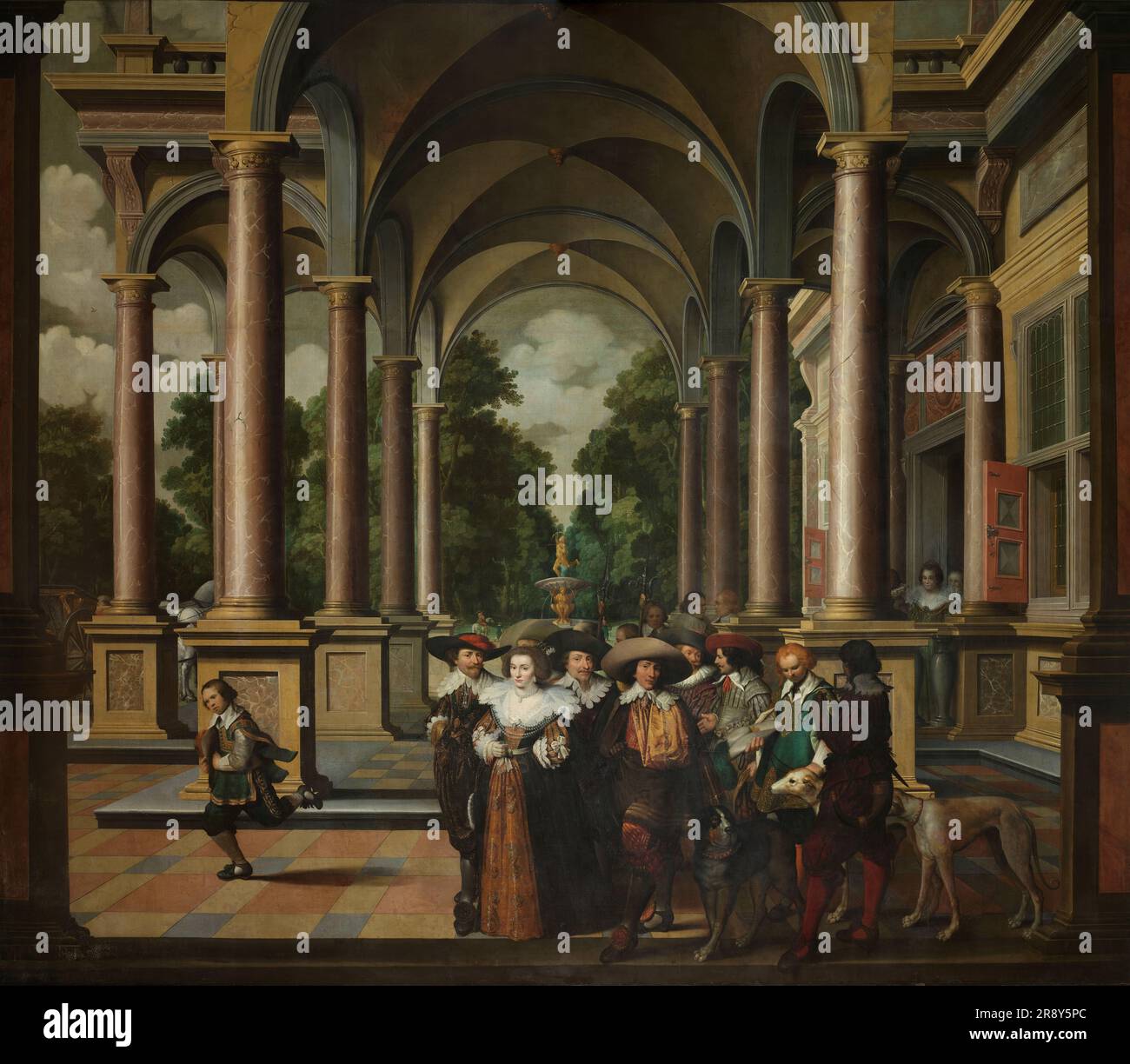 Gallery of a Palace with Ornamental Architecture and Columns, 1630-1632 ...