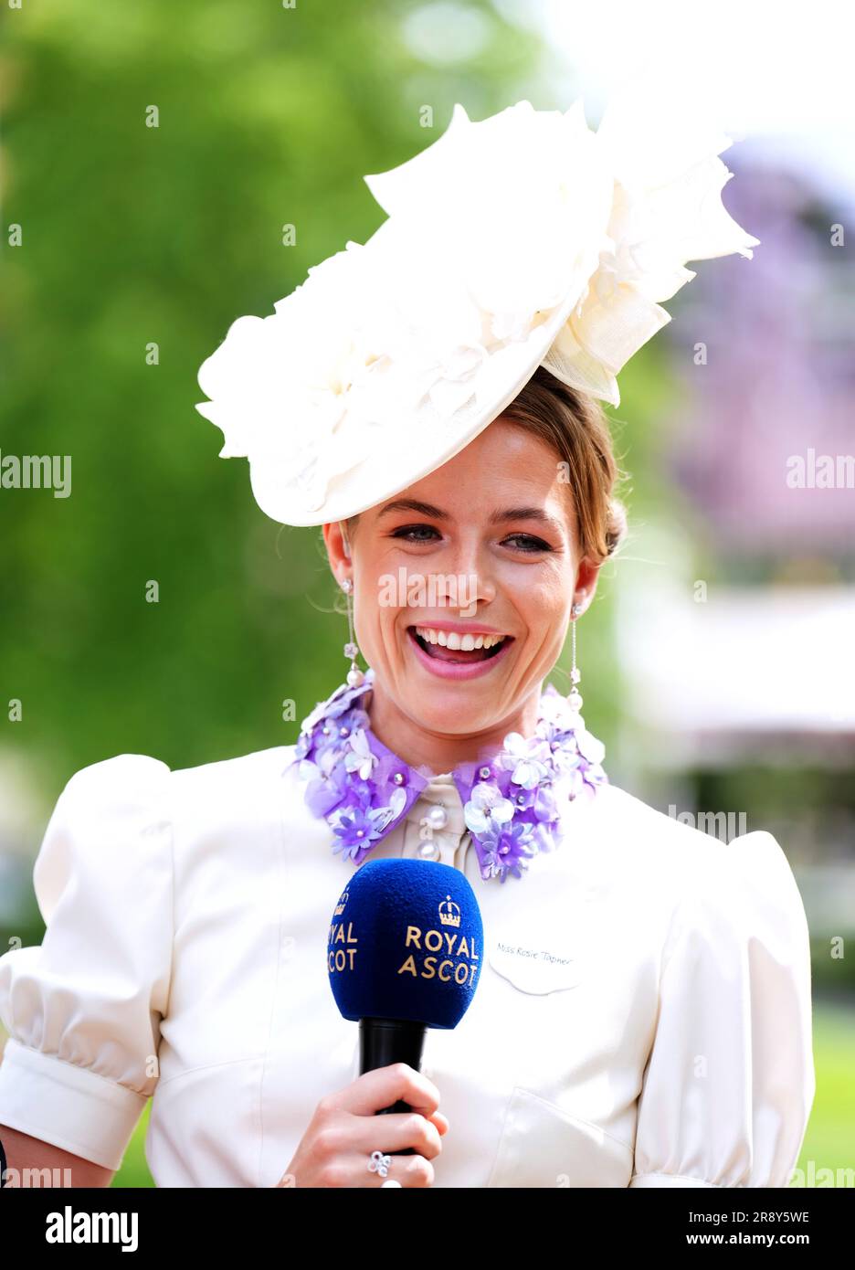 Ascot TV presenter Rosie Tapner during day four of Royal Ascot at Ascot ...