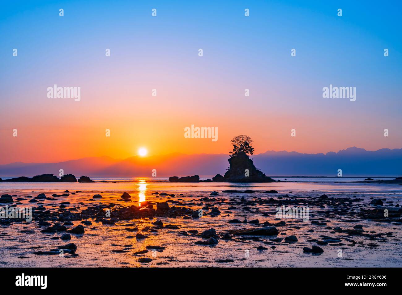 Amaharashi coast and the morning sun Stock Photo - Alamy