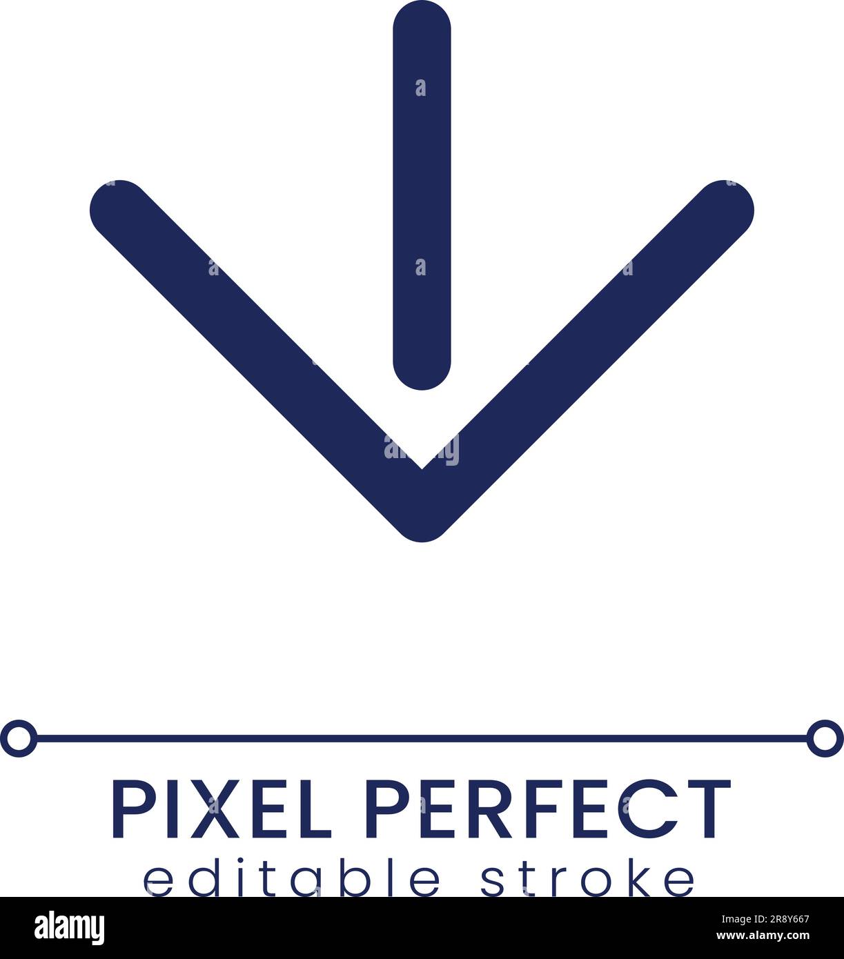 Move downward pixel perfect linear ui icon Stock Vector Image & Art - Alamy