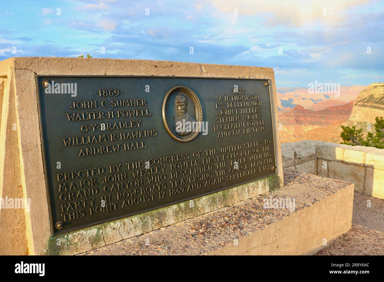 Memorial plaque to geologist Major John Wesley Powell first to navigate ...