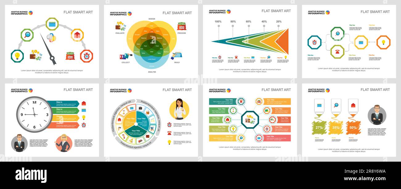 Colorful analysis or banking concept infographic charts set Stock ...