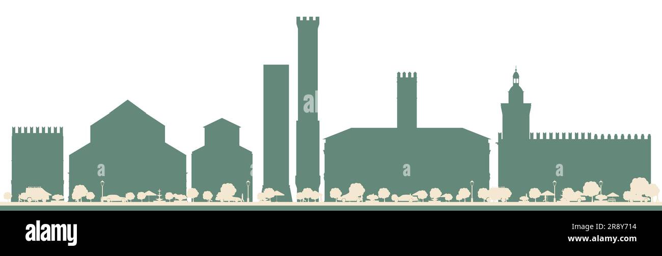 Abstract Bologna Italy City Skyline with Color Landmarks. Vector ...