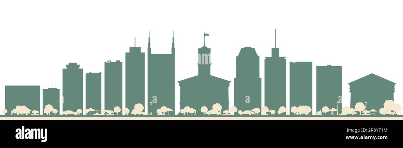 Abstract Nashville USA City Skyline with Color Buildings. Vector ...