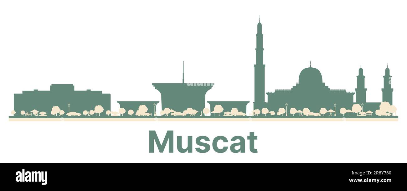 Abstract Muscat Oman City Skyline with Color Buildings. Vector ...