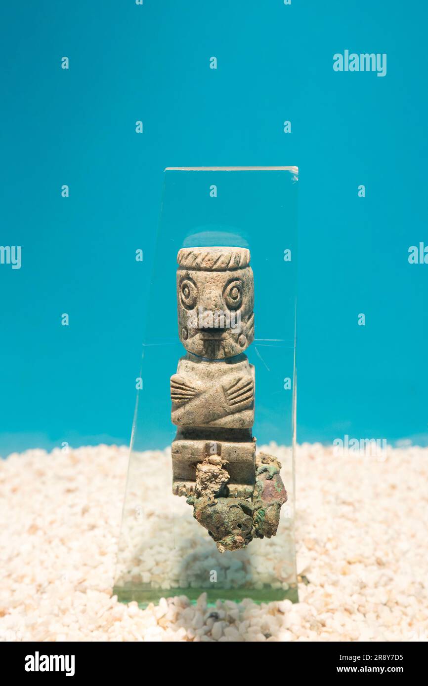 A Tlaloque a helper to Tlaloc, Aztec rain god, archaeological site and ...