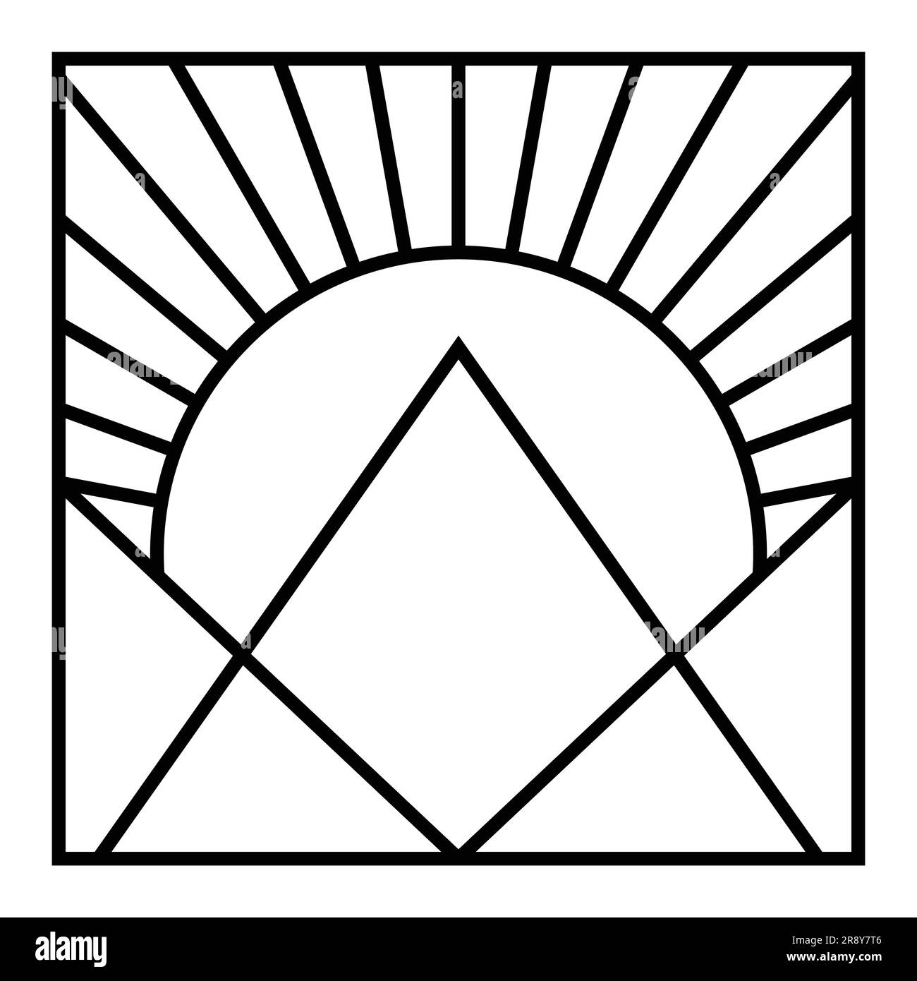 Vector triangle sun nature symbol Black and White Stock Photos & Images ...