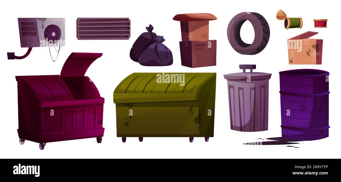 Set cartoon boxes containers hi-res stock photography and images - Alamy