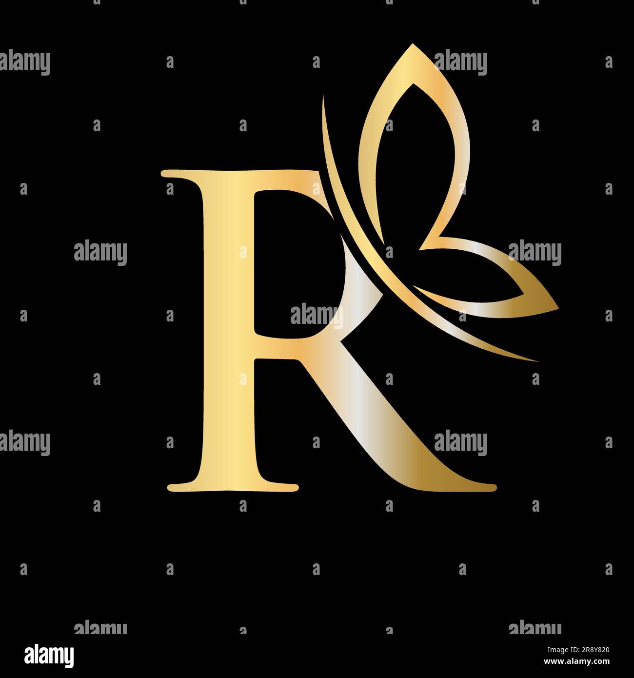Letter R Butterfly Logo Concept For Luxury, Beauty, Spa and Fashion ...