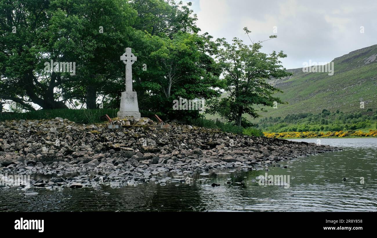Memorial Island, Loch Brora Stock Photo - Alamy