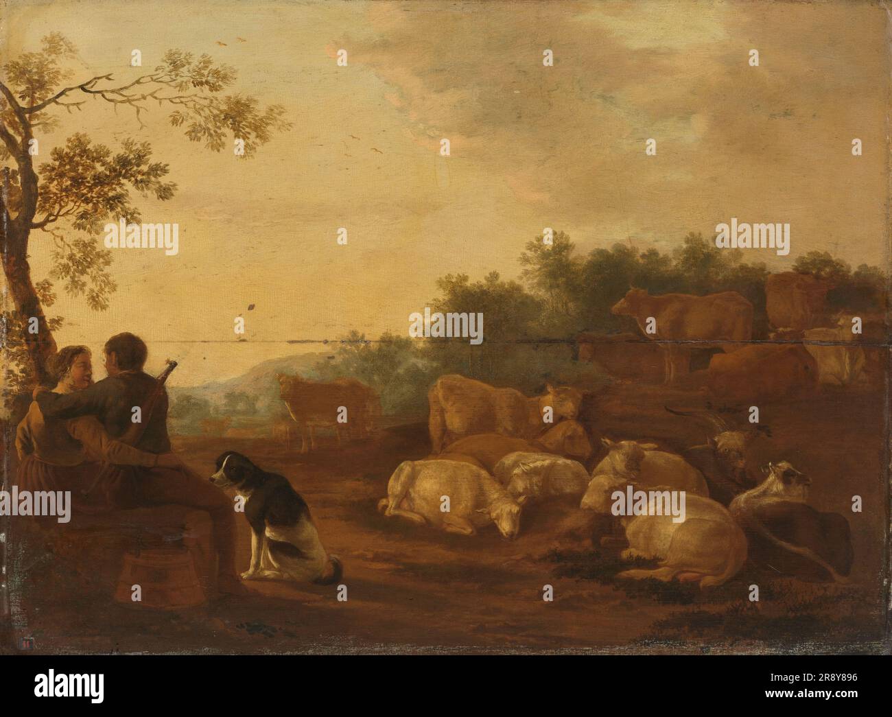 Landscape with sheperd, sheperdess and cattle, c.1632. Other Title(s ...