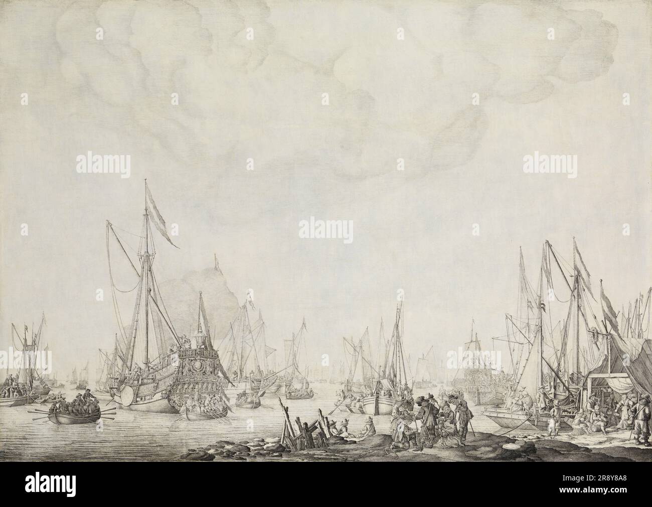 The Royal and State Yachts, possibly the Arrival of Charles II of ...