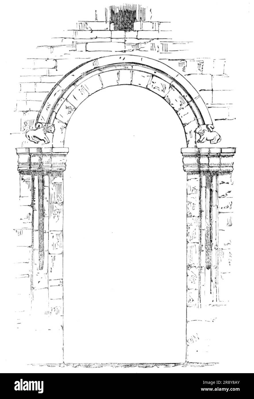 Ancient Arch in St. Benedict's Church, Cambridge, 1857. 11th-century ...