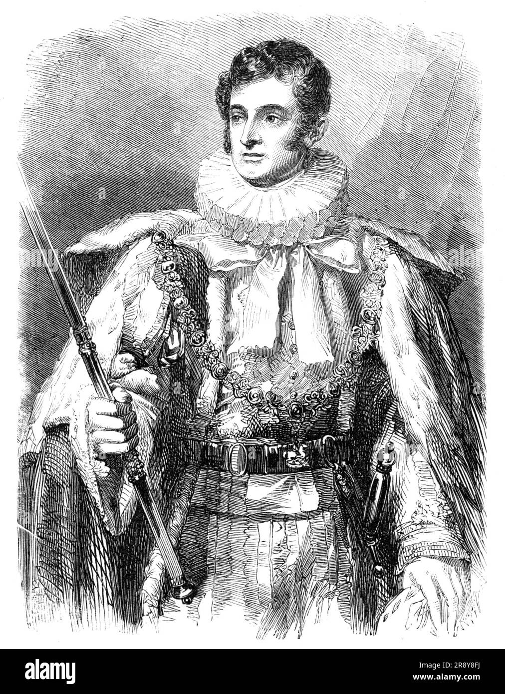 The late Duke of Rutland, K.G. - from the portrait by G. Sanders, 1857 ...