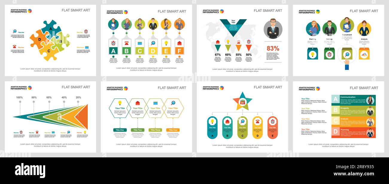 Colorful research or teamwork concept infographic charts set Stock ...