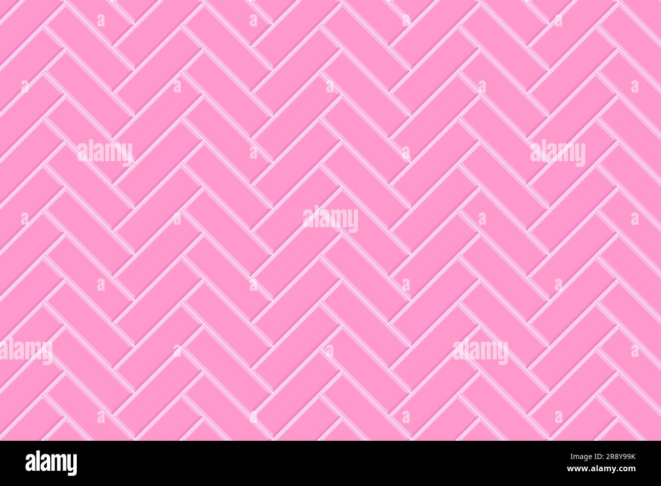 Herringbone or fishbone pink tile seamless pattern. Ceramic or brick ...