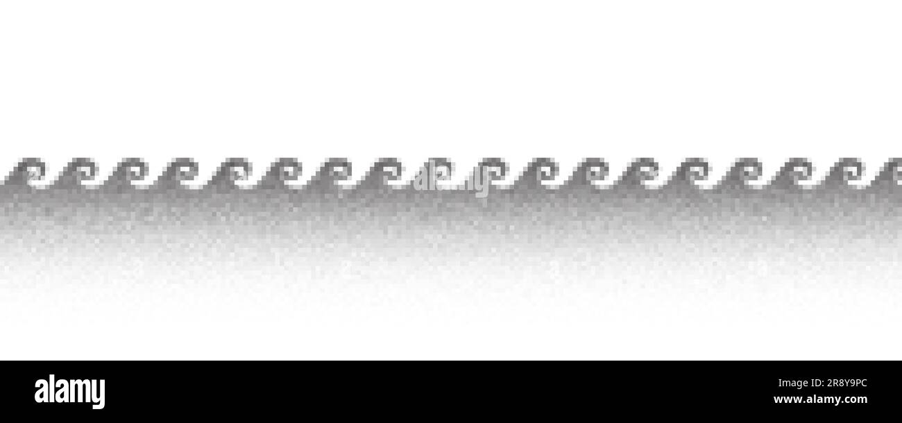 Greek wave border. Water meander pattern. Ancient stipple marine ...