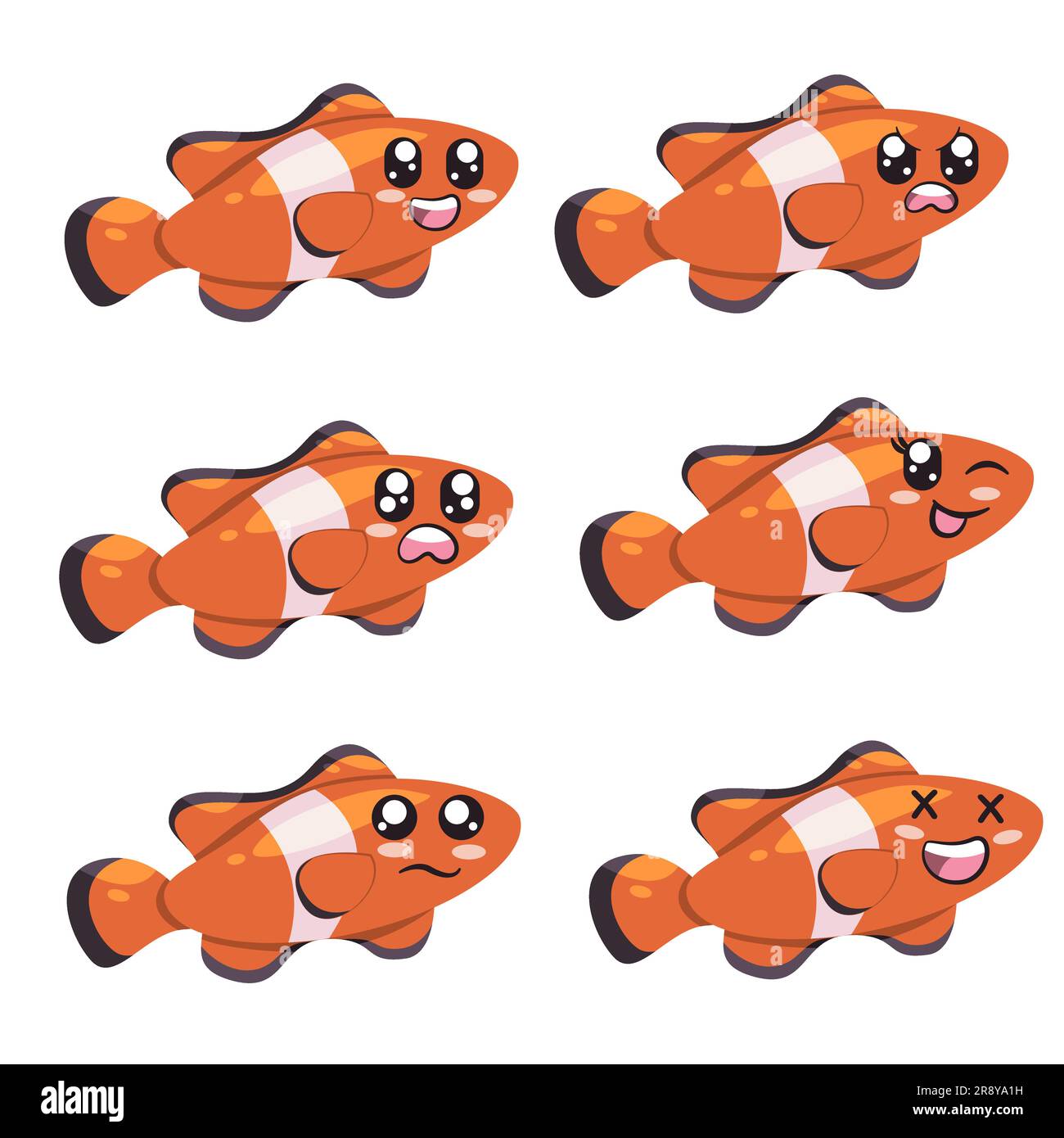 orange color clown fish animal aquatic sea life underwater with big ...