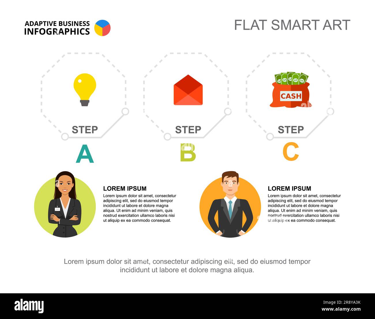 Two partners process chart template for presentation Stock Vector Image ...