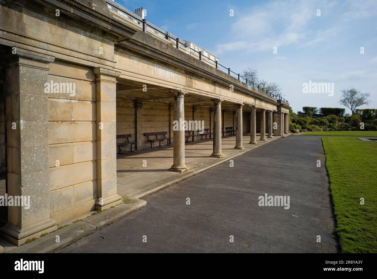 Colonnade at Esplanade Gardens in Scarbough Stock Photo - Alamy
