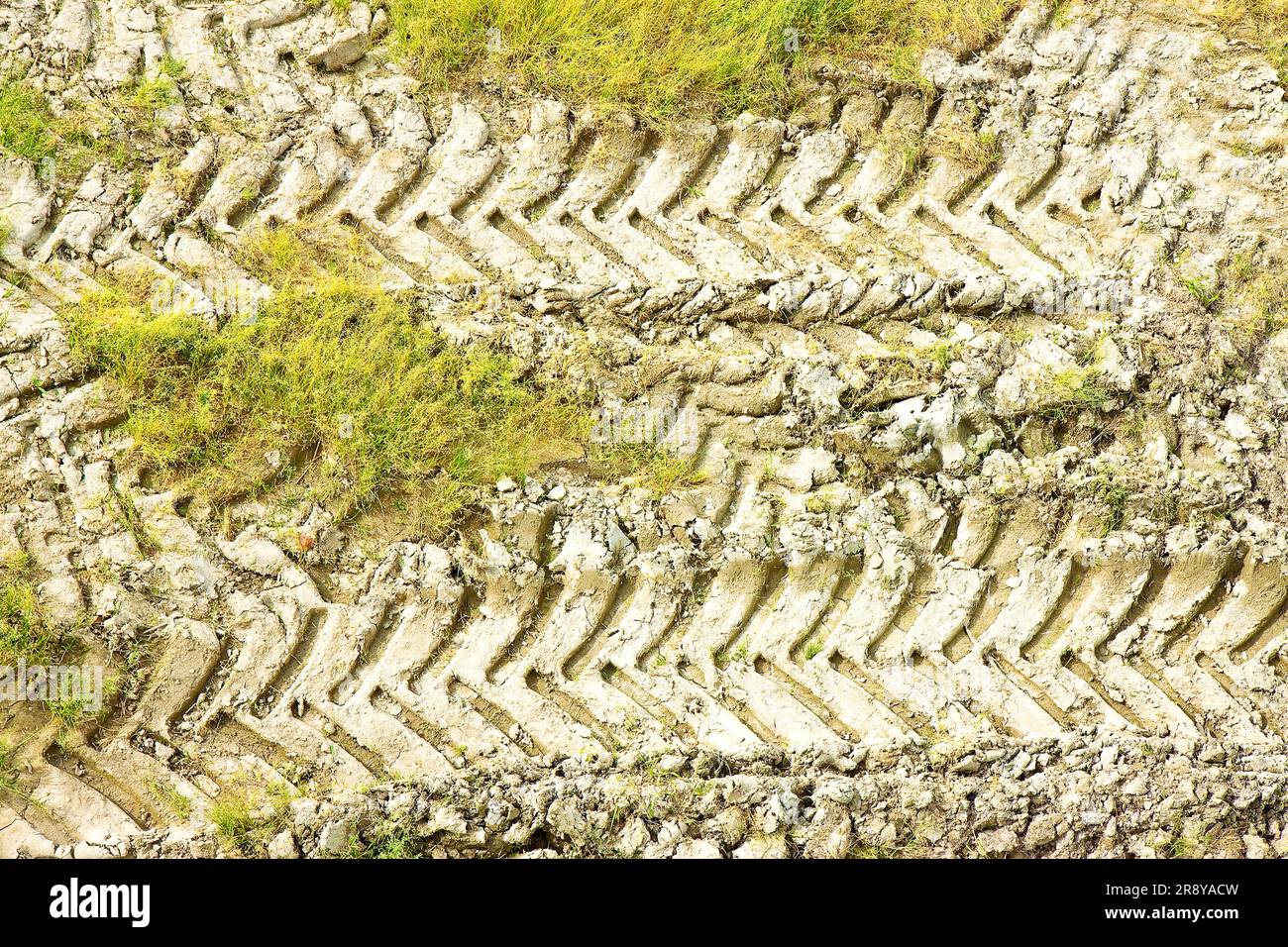 Tractor footprints views from above Stock Photo - Alamy