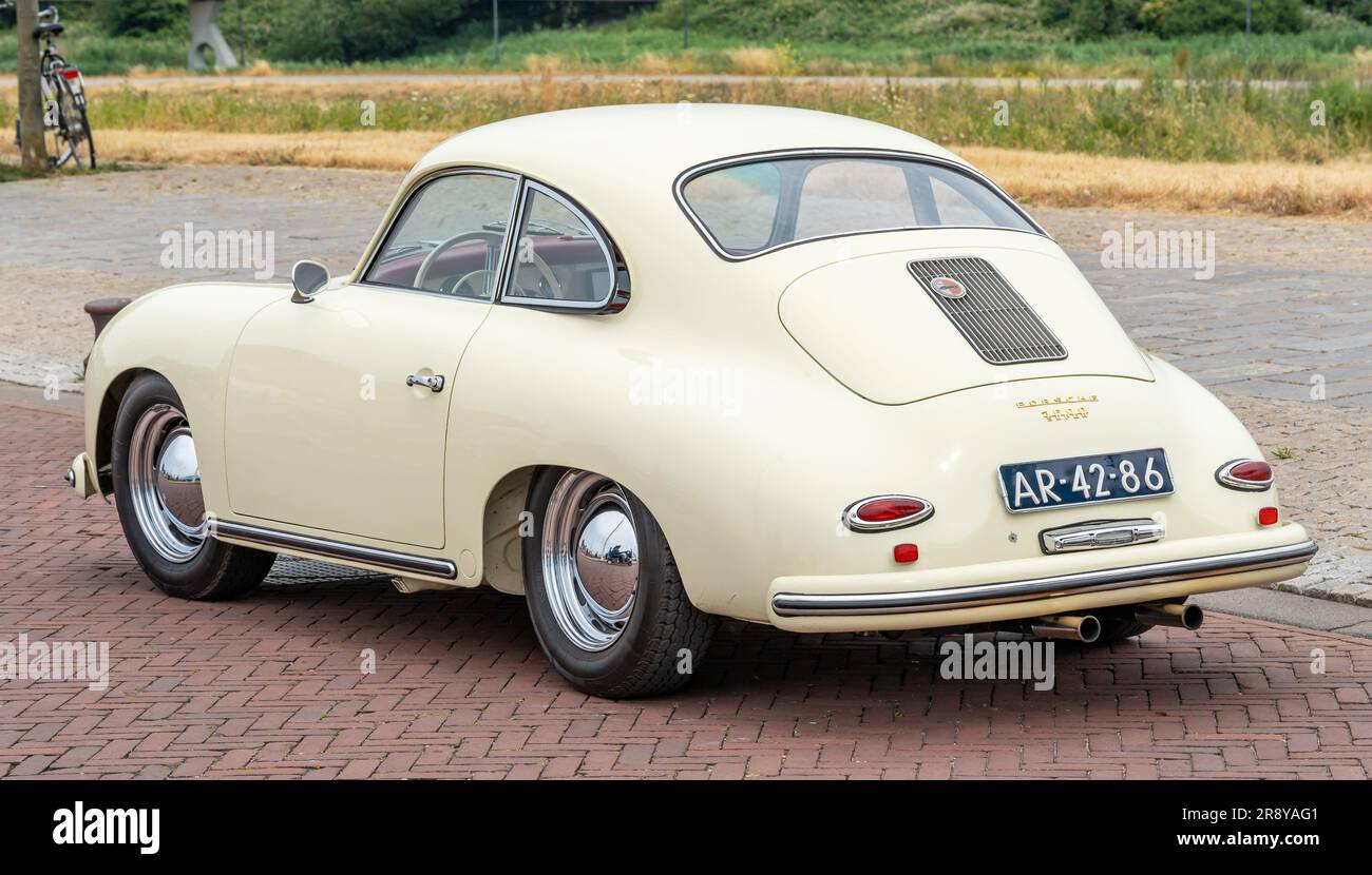 Lelystad, The Netherlands, 18.06.2023, Rear view of classic sports car ...